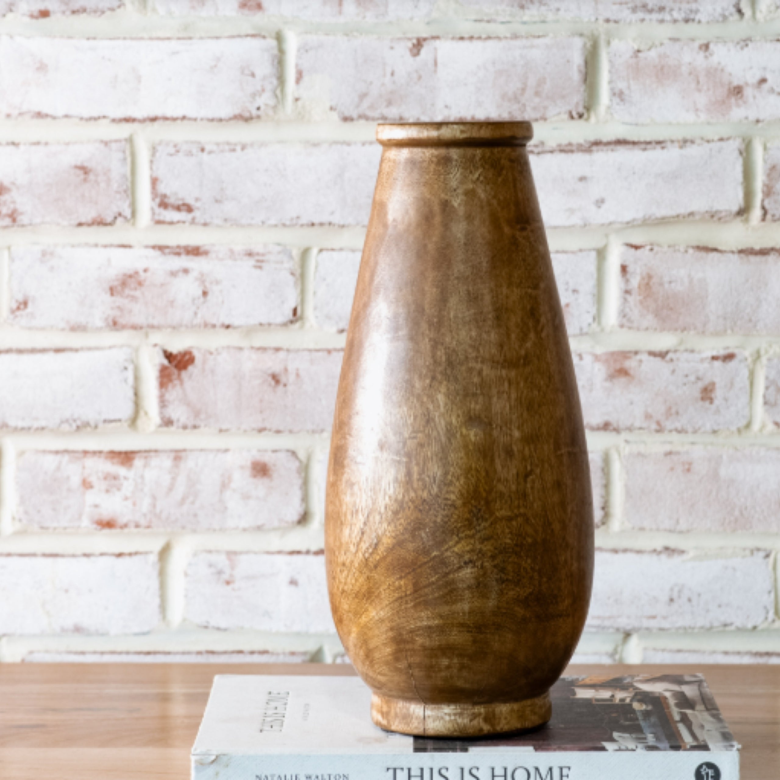Mango Wood Elliptical Vase | BJA: The Home Studio